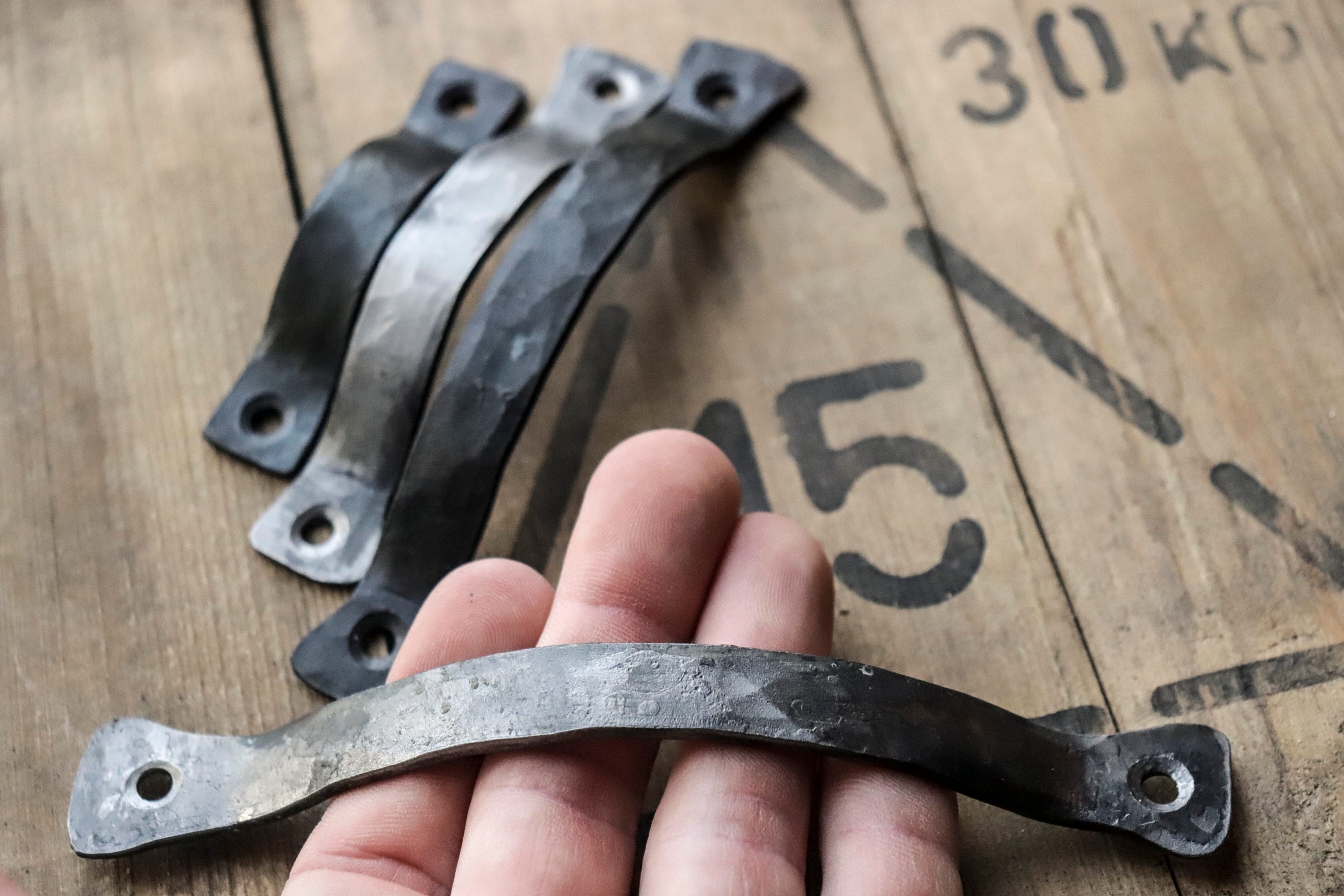 Hand Forged Rustic Farmhouse Petite / Thin Steel Handles / - Etsy