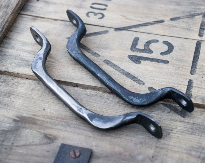 Hand Forged Rustic Farmhouse Steel Handles / Drawer Pulls / DIY ...