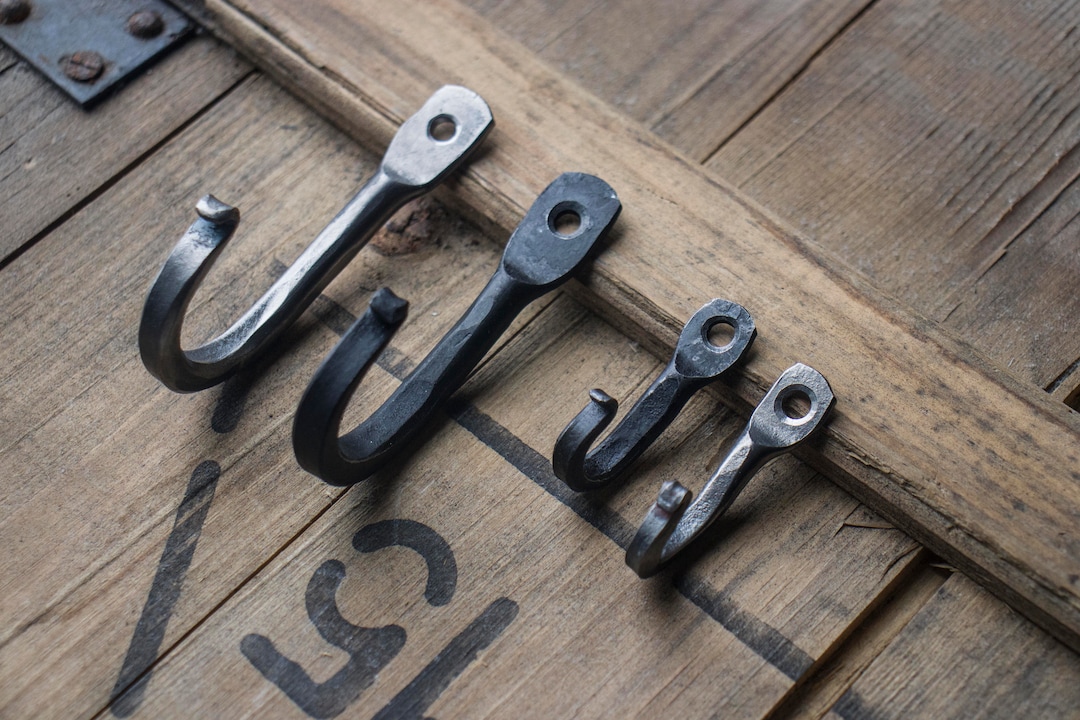 Hand Forged Rustic Vintage Farmhouse Cabin Steel Wall Hooks - Etsy