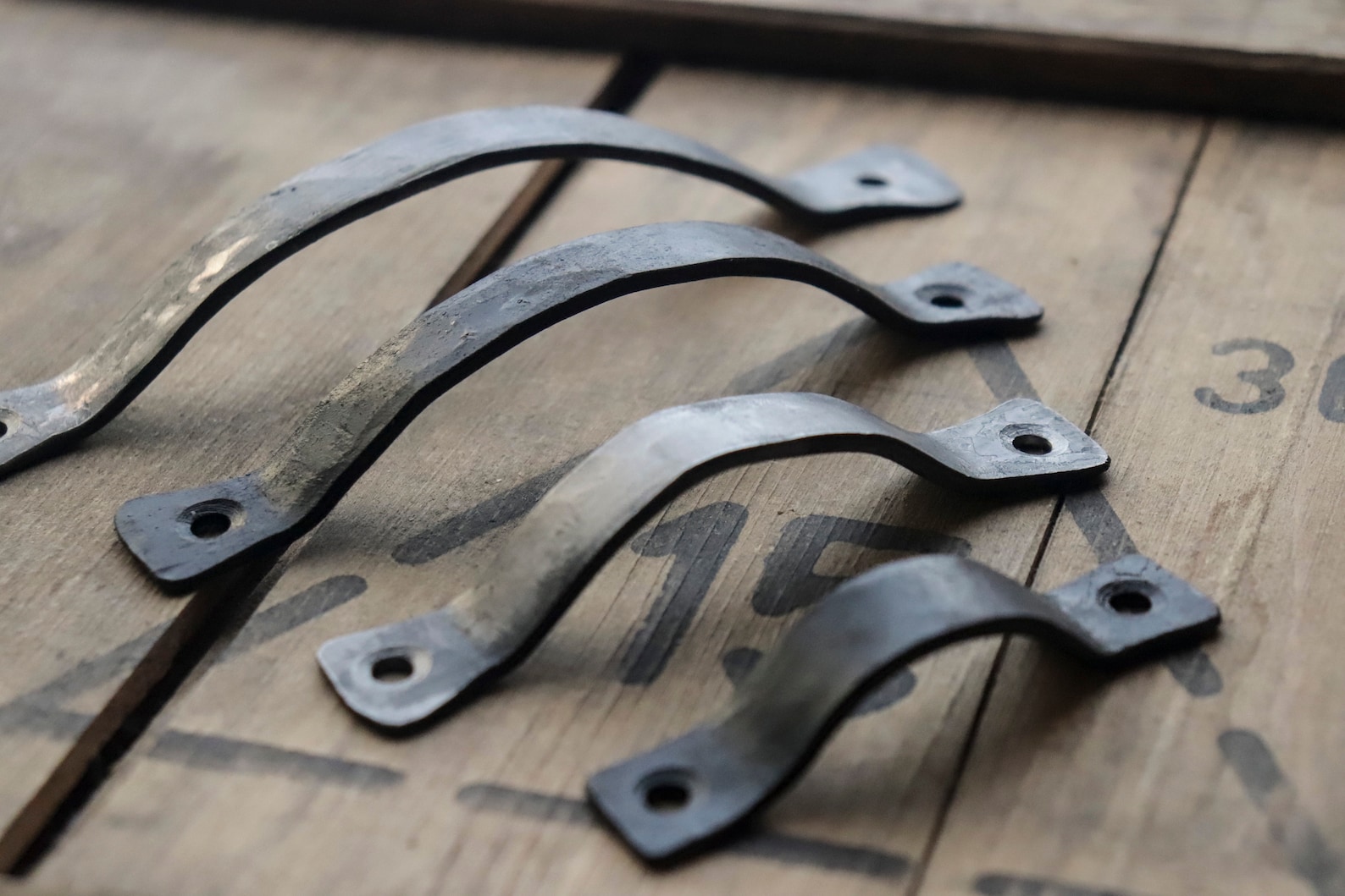 Hand Forged Rustic Farmhouse Petite / Thin Steel Handles / - Etsy