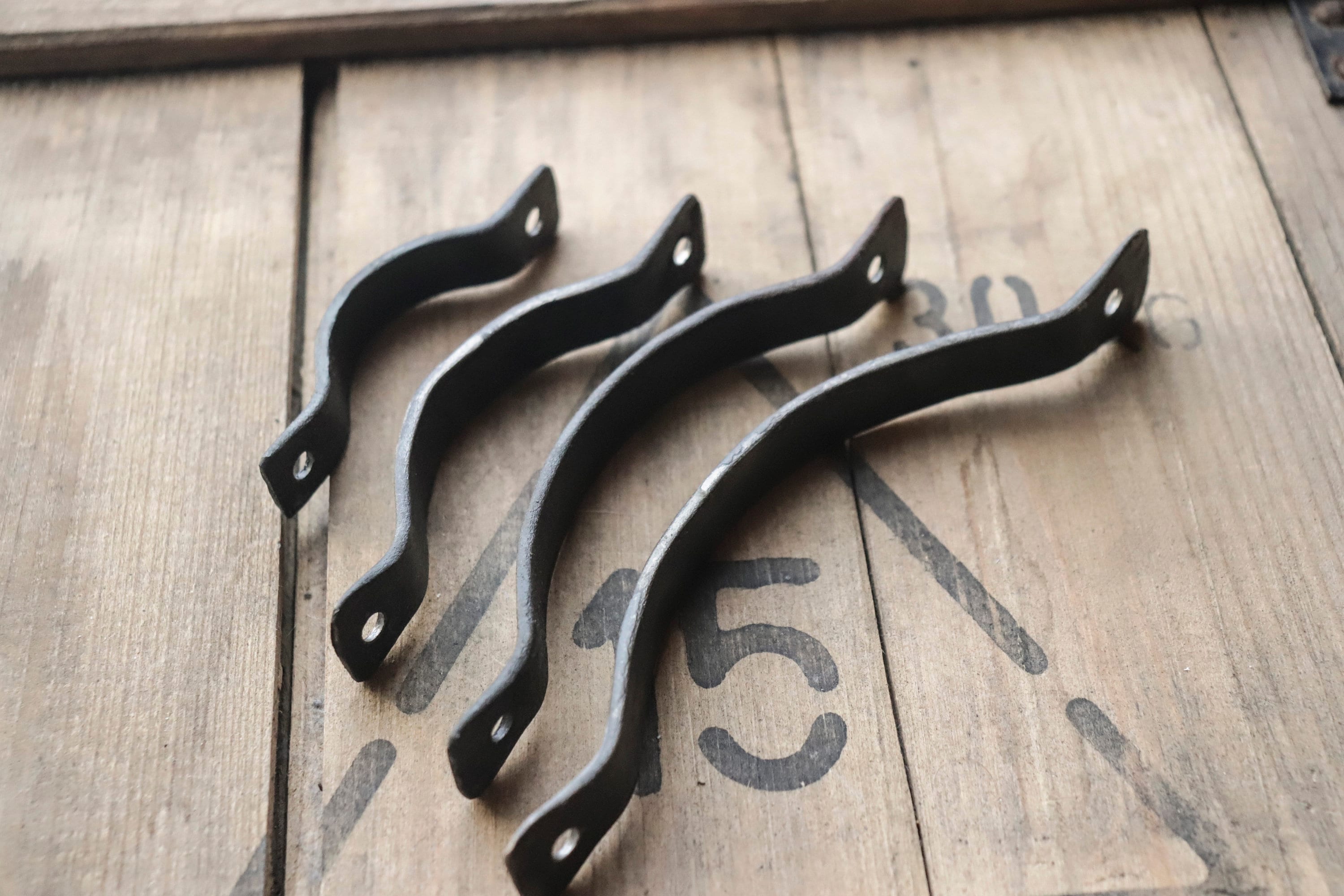 Hand Forged Rustic Farmhouse Petite / Thin Steel Handles / - Etsy