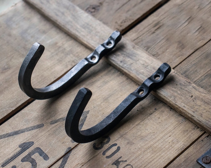 Heavy Duty Hand Forged J Hook Wall Hook Rustic Farmhouse Workshop Gun ...