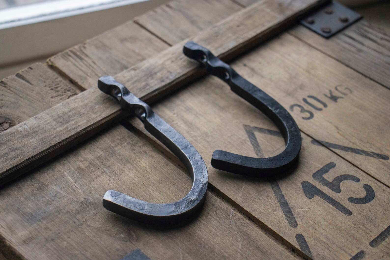 Heavy Duty Hand Forged J Hook Wall Hook Rustic Farmhouse Workshop Gun ...