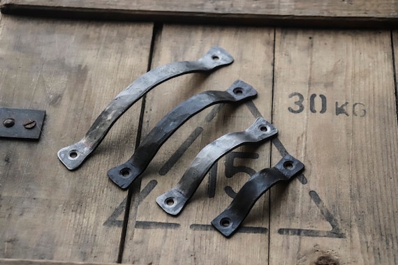 Hand Forged Rustic Farmhouse Petite / Thin Steel Handles / - Etsy