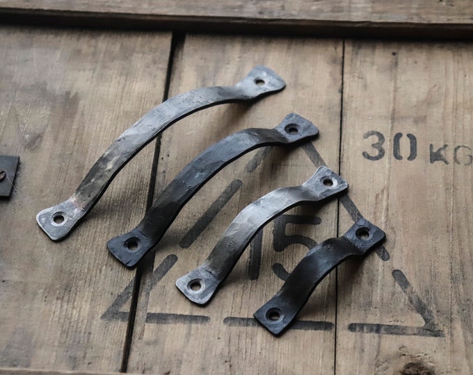 Hand Forged Rustic Farmhouse Petite / Thin Steel Handles / Drawer Pulls ...