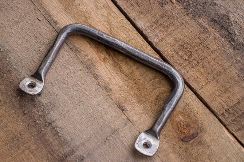 Hand Forged Rustic Farmhouse Bent Steel Tray Handles / Drawer - Etsy