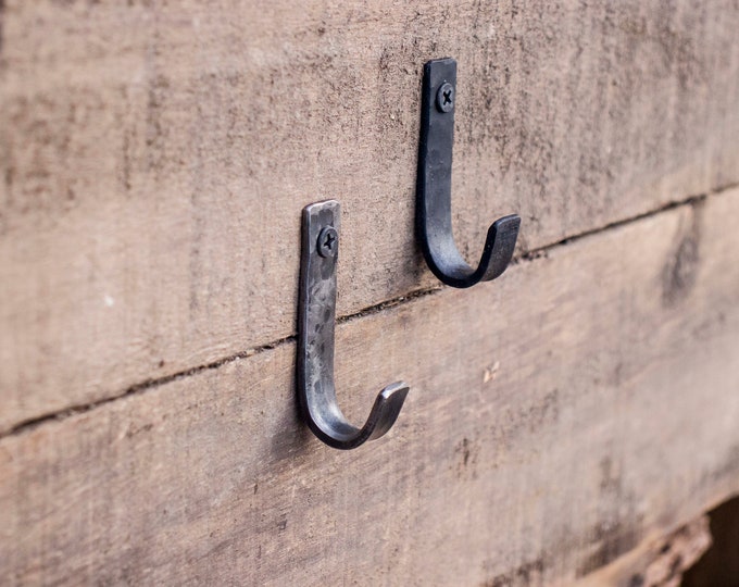 Heavy Duty Hand Forged J Hook Wall Hook Rustic Farmhouse Workshop Gun ...