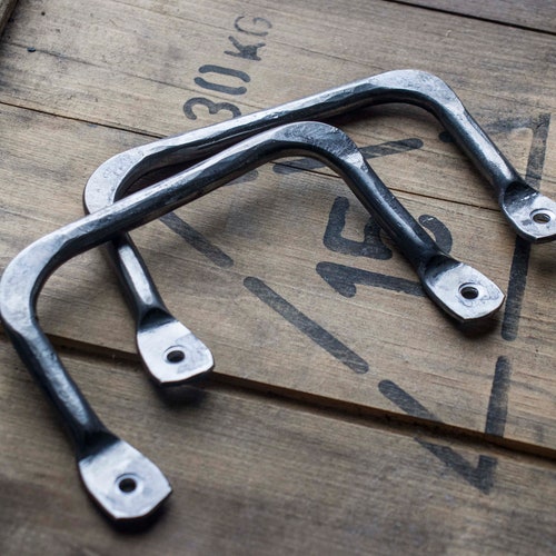 Hand Forged Rustic Farmhouse Steel Handles / Drawer Pulls / - Etsy
