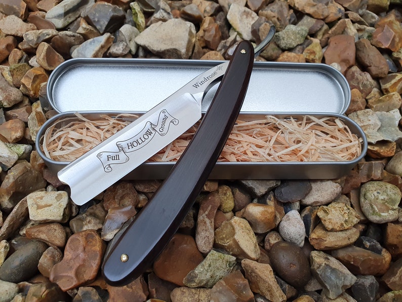 Straight Razor by Windrose 6/8th Barbers Notch Ebony Handle - Etsy UK