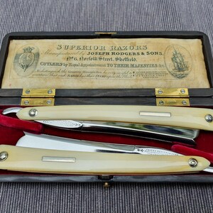 Sheffield Straight Razors by Joseph Rodgers & Sons 6/8th ~1860 Double ...