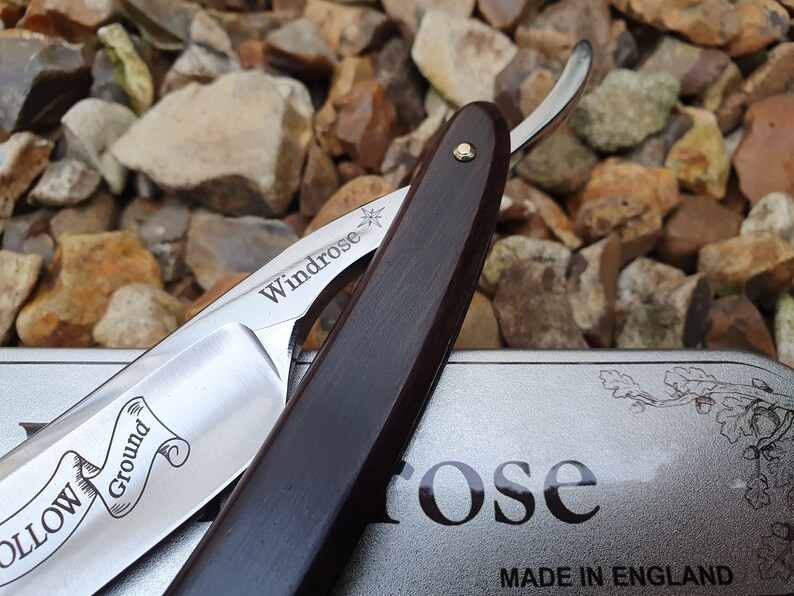 Straight Razor by Windrose 6/8th Barbers Notch Ebony Handle - Etsy UK