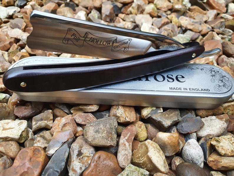 Straight Razor by Windrose 6/8th Barbers Notch Ebony Handle - Etsy UK