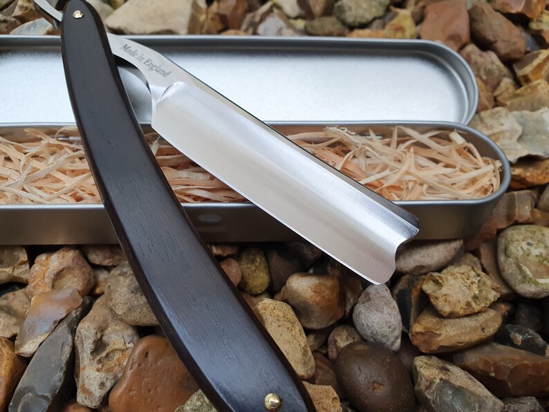 Straight Razor by Windrose 6/8th Barbers Notch Ebony Handle - Etsy UK