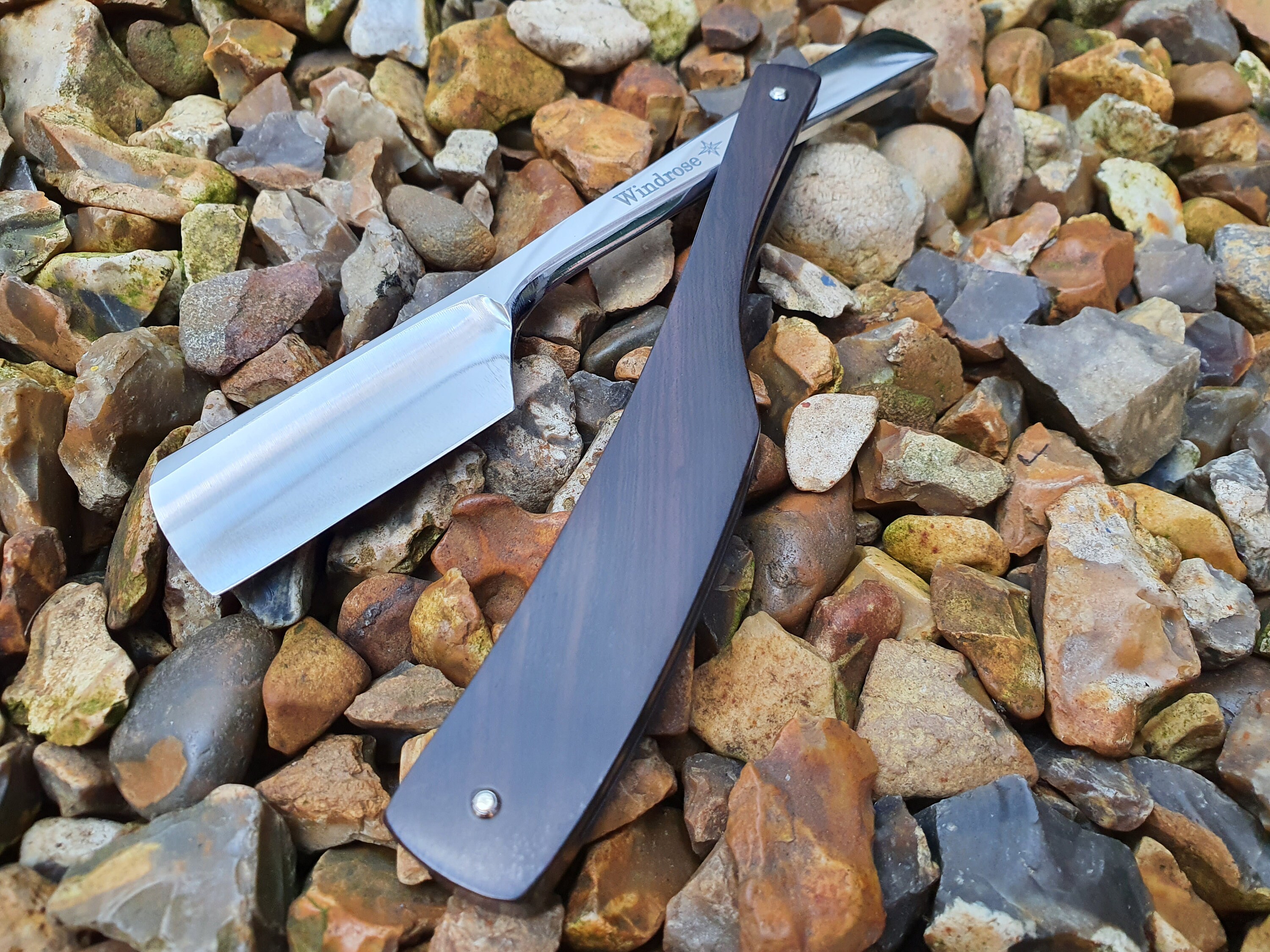 Japanese style Straight razor by Windrose 6/8th Ebony handle | Etsy