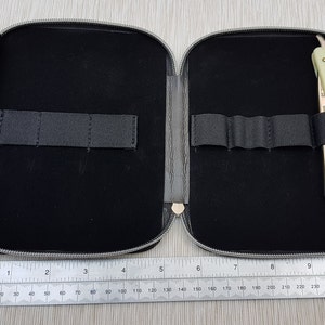 7-day Straight Razor Black Faux Leather Zip up Case by Windrose - Etsy