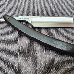 Straight Razor by Windrose 6/8th Barbers Notch Ebony Handle Shave Ready ...