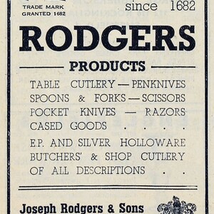 Sheffield Straight Razor Joseph Rodgers & Sons 6/8th Hollow Ground ...