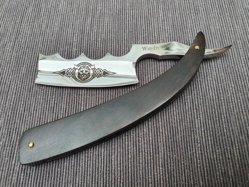 Straight Razor by Windrose 6/8th Viking VK1 Smile Ebony Handle - Etsy