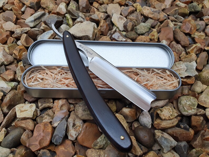 Straight Razor by Windrose 6/8th Barbers Notch Ebony Handle - Etsy UK