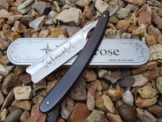 Straight Razor by Windrose 6/8th Barbers Notch Ebony Handle - Etsy UK