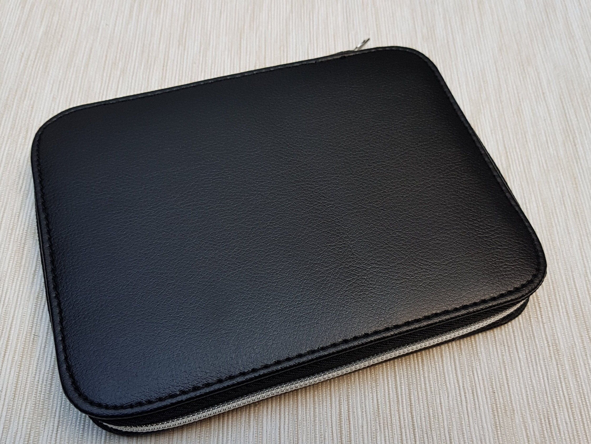 7-day Straight Razor Black Faux Leather Zip up Case by | Etsy