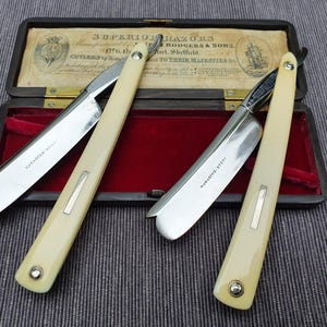 Sheffield Straight Razors by Joseph Rodgers & Sons 6/8th ~1860 Double ...