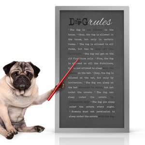 Dog Rules, Sign, Metal, Framed, Gift, For, Pet, Dog, Dog Lovers, the ...