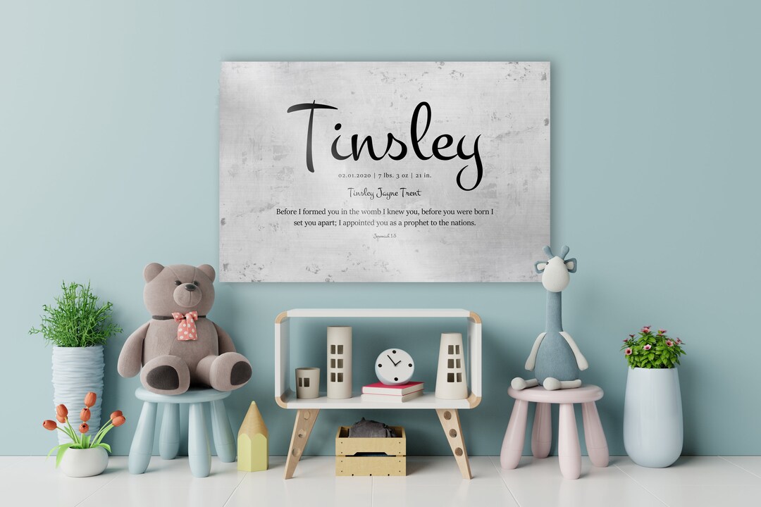 Child's Name Sign, Christian Art for Kids, New Baby Gift, Personalized ...