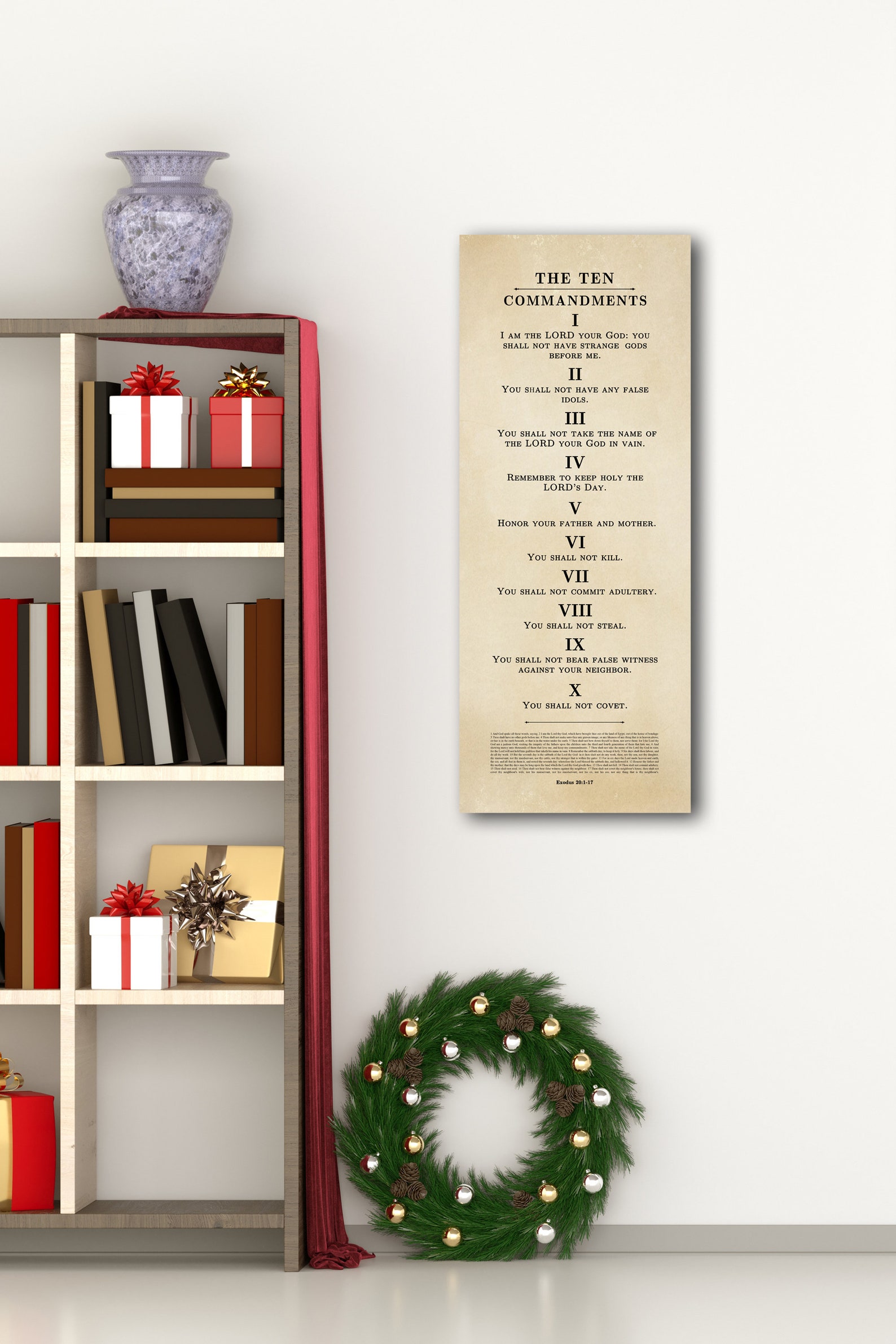 Ten Commandments Canvas Wall Art: Rustic Christian Decor - Etsy