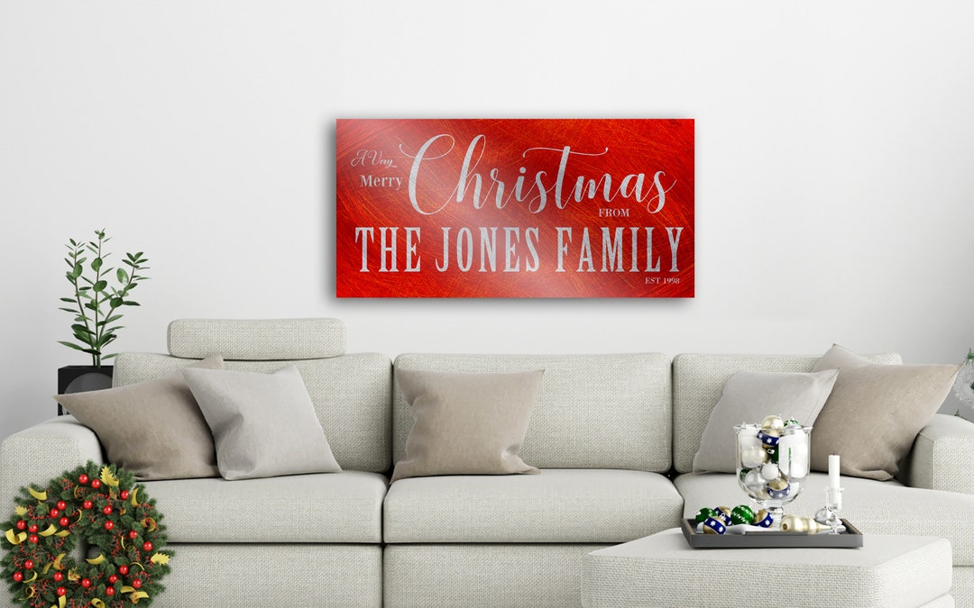 Large Christmas Sign Family Name Holiday Sign Christmas - Etsy UK