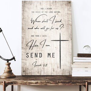 Rustic Wood Bible Verse Plaque: Send Me Lord, Personalized Christian ...