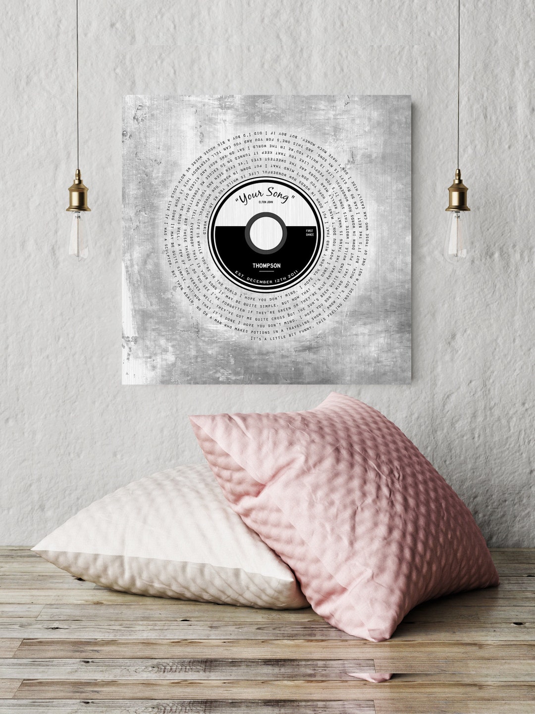 Tin lp Record Plaque, Anniverary Gift, Custom Record Art, Song Lyric ...