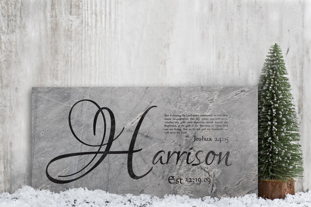 Personalized Family Name Sign, Wedding Gift With Scripture, Christian ...
