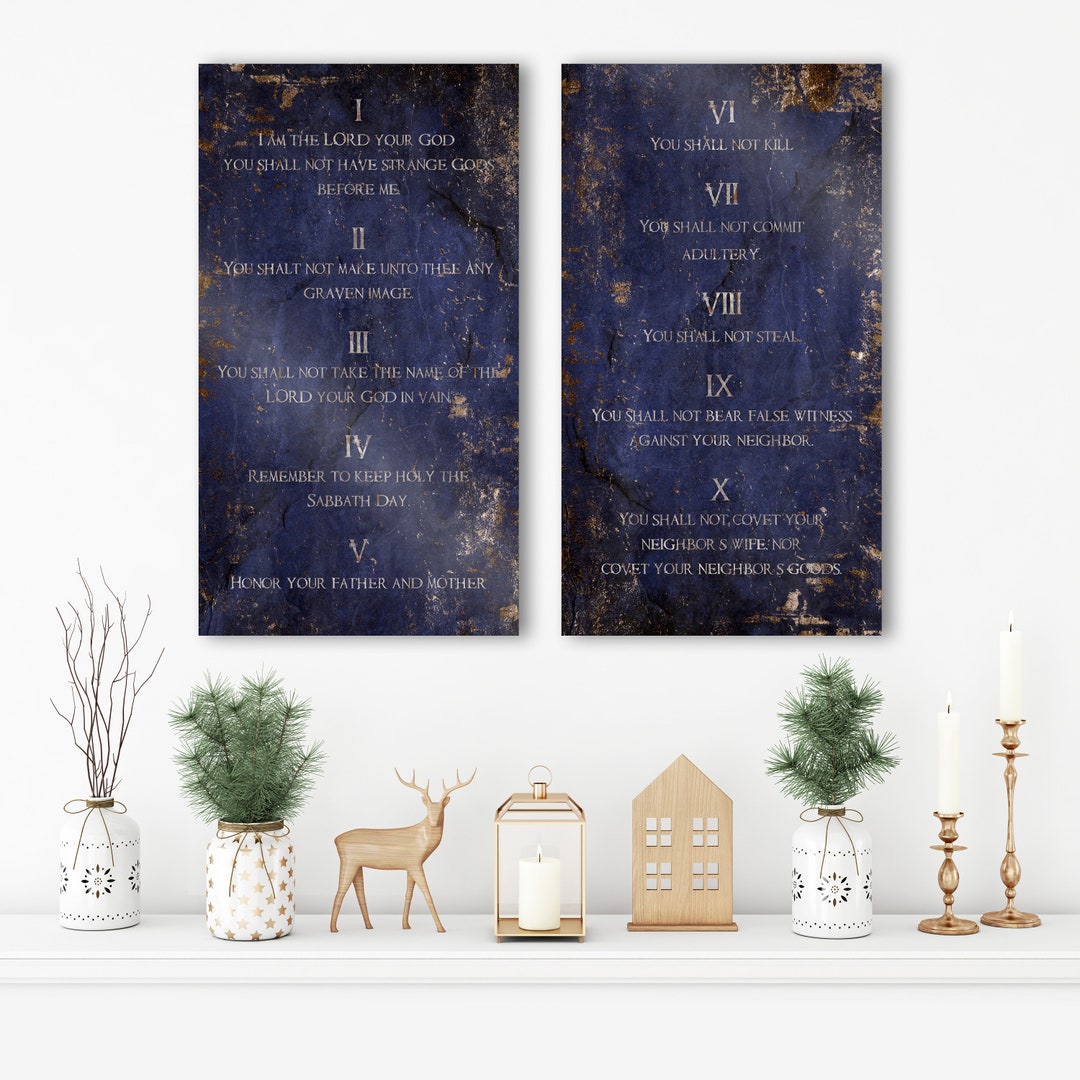 Ten Commandments Wall Art, Metal Scripture Art, the Ten Commandments on ...