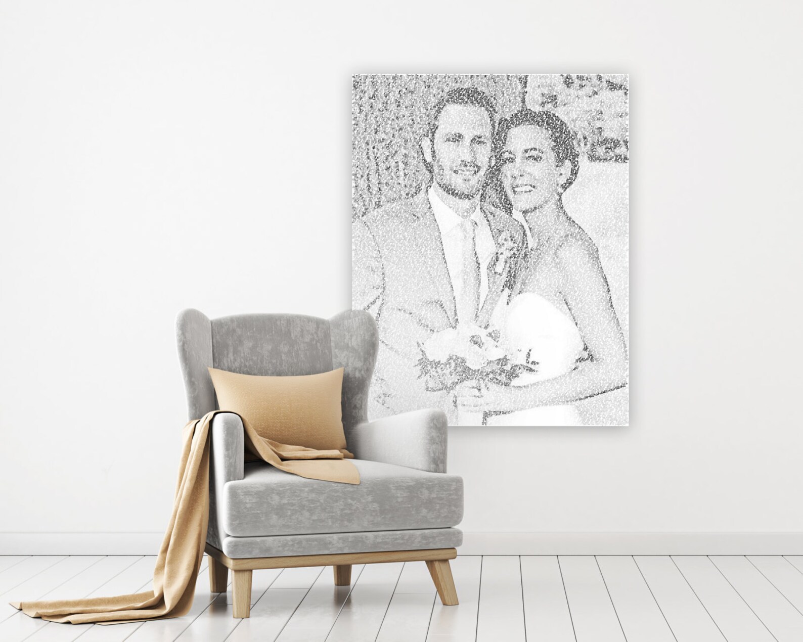 Portrait Made of Words, Vows on Canvas, Word Portrait, Picture From ...