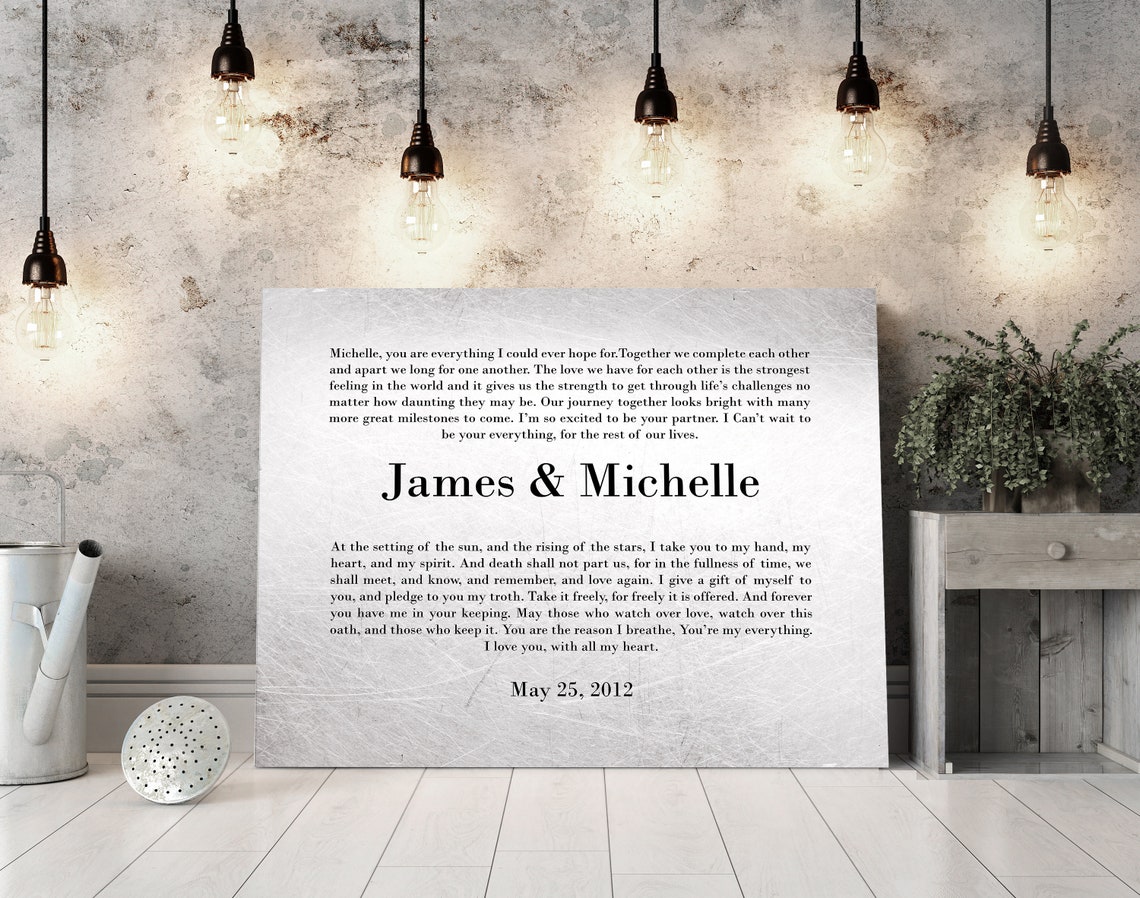 Wedding Vows on Tin Wedding Vow Sign 10th Anniversary Gift - Etsy