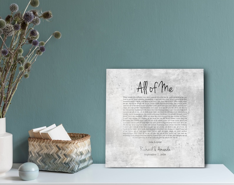 Custom Song Gift, Personalized Tin Sign, Metal Song Lyric Plaque ...