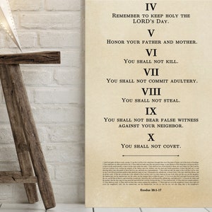 Ten Commandments, Wall Art, 10 Commandments Canvas, the Ten Commandment ...