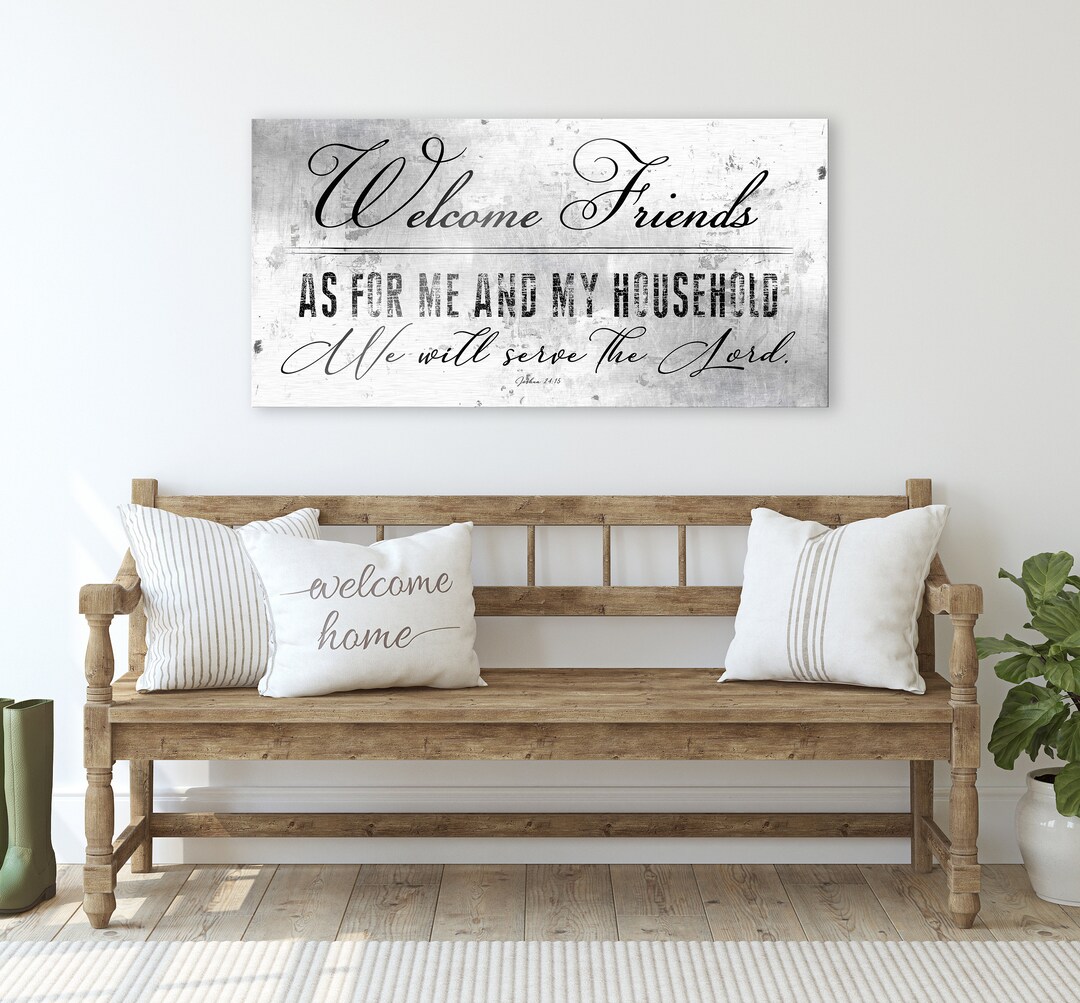 Christian Welcome Sign, Family Sign, Josh 24:15, Wall Decor, Bible ...