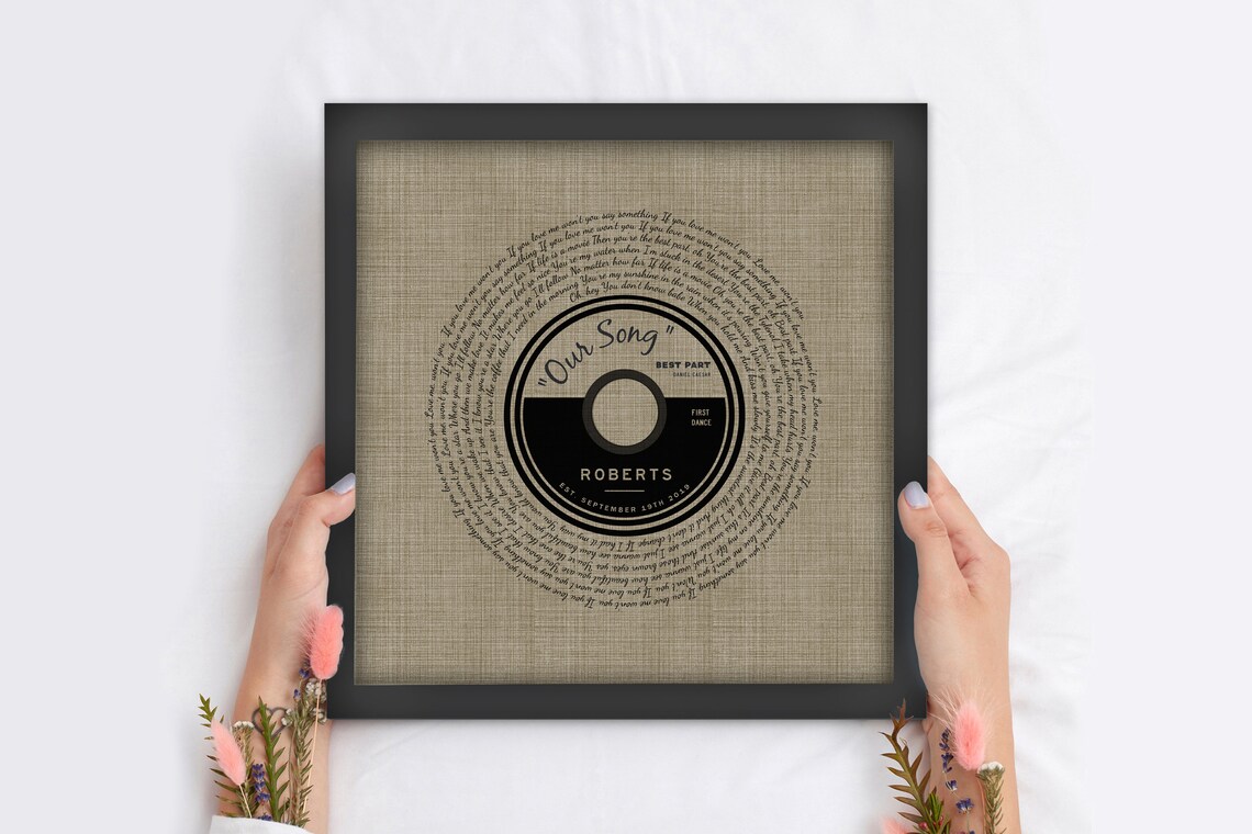 First Dance Record Print, Our Song on Linen, Anniversary Gift on Linen ...