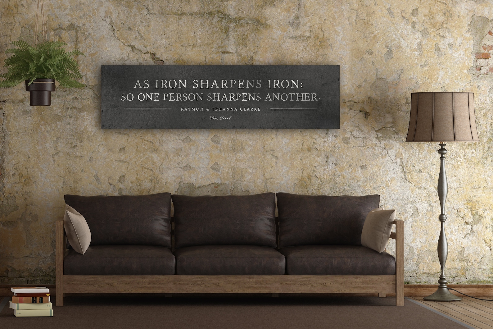 Iron Sharpens Iron Family Name Sign: Personalized Iron Metal Plaque ...