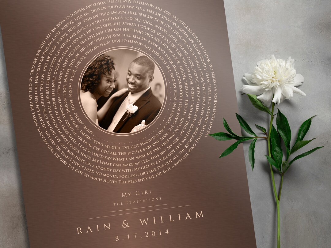 Bronze Vinyl Record Song Art, Bronze Gift, Bronzed Photo, Personalized ...