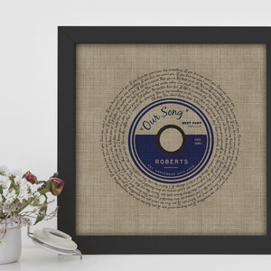 First Dance Record Print, Our Song on Linen, Anniversary Gift on Linen ...