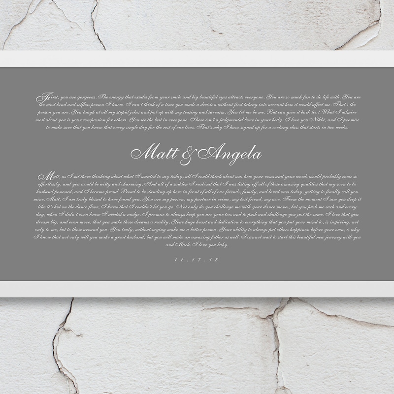 Wedding Vows Framed - Etsy