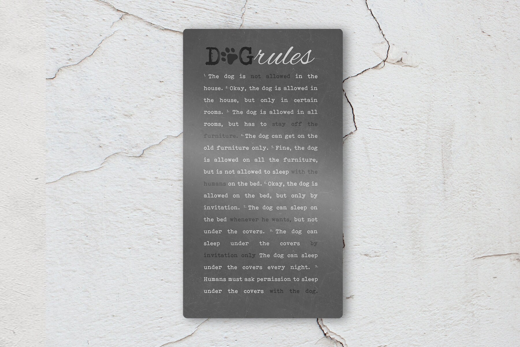 Dog Rules Sign Metal Framed Gift for Pet Dog Dog | Etsy