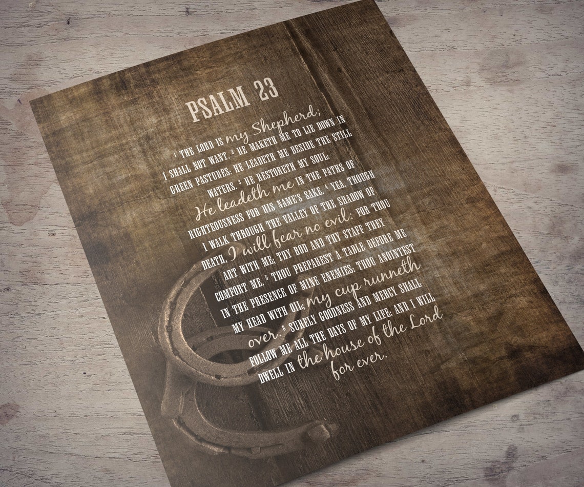 Psalm 23 Farmhouse Art Rustic Christian Wall Art Framed - Etsy