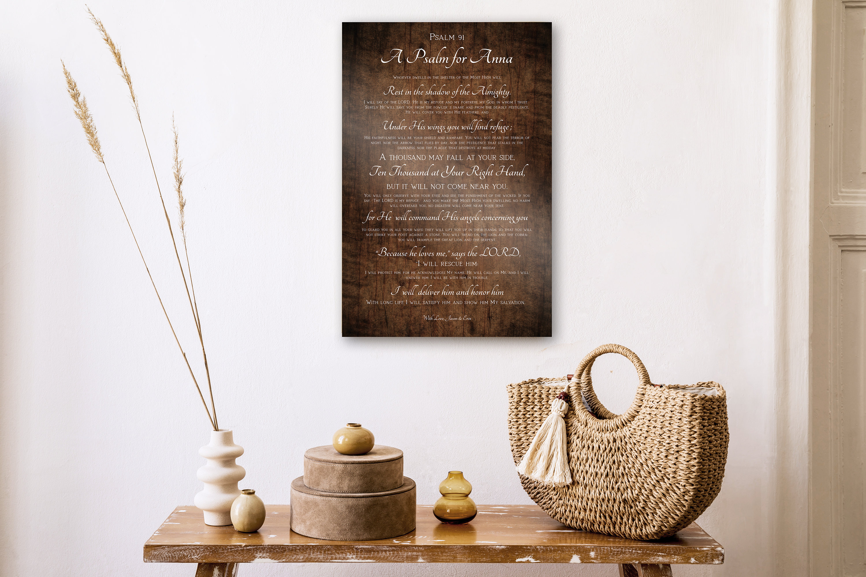 Personalized Psalm 91 Gift, Gift for Wife, 5 Year Anniversary Gift ...