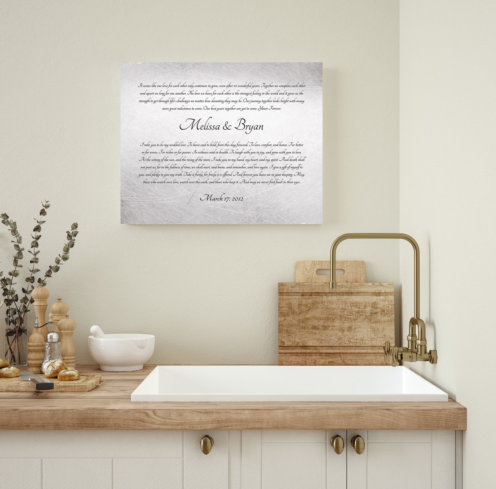 Wedding Vows on Tin Wedding Vow Sign 10th Anniversary Gift - Etsy