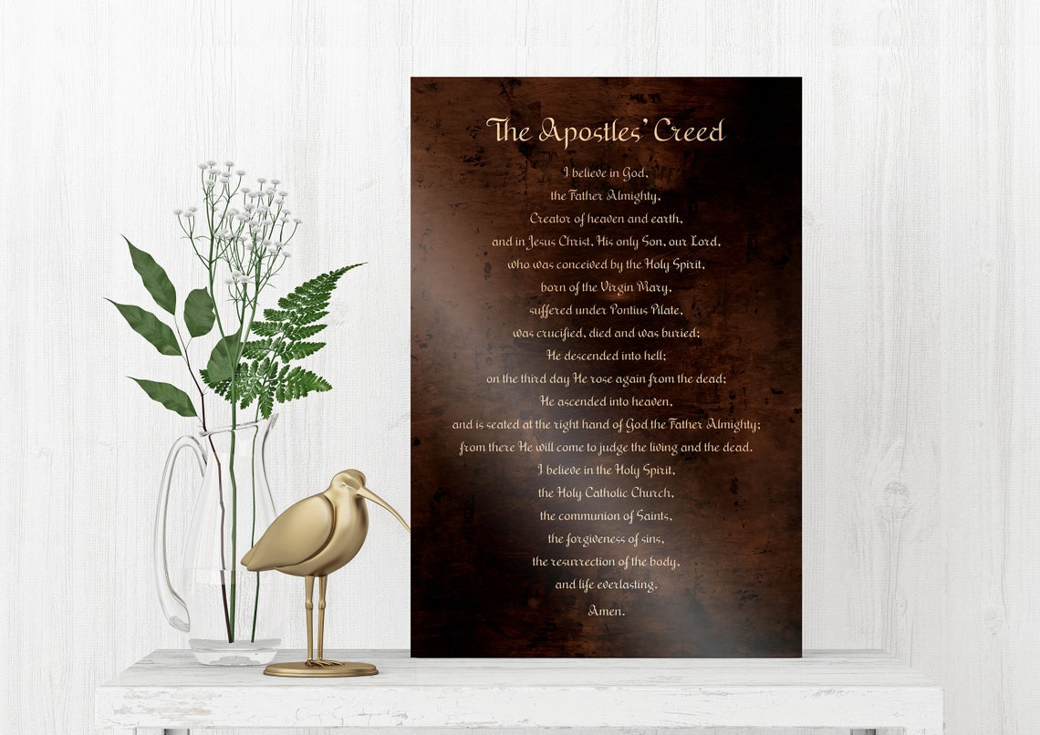The Apostles' Creed Apostolic Creed Symbol of the | Etsy