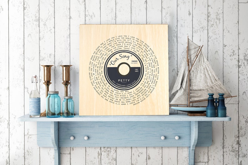 Custom Song Tribute, Vinyl Record Art, Any Song Lyrics Plaque ...